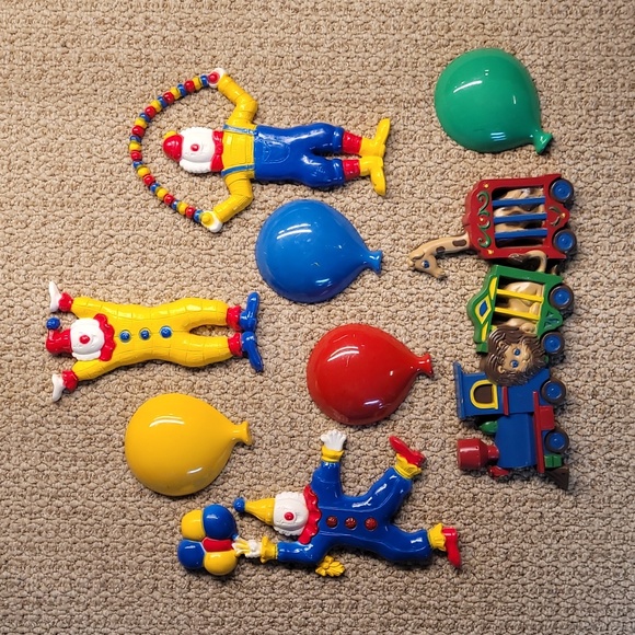 Vintage | Wall Decor | Burwood Circus Zoo Clown Balloons Wall Hanging ...
